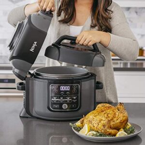 NINJA OP401 Foodi XL TenderCrisp Pressure Multi Cooker 8 quart Black/Gray (Renewed)