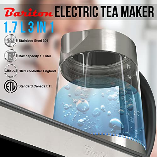 BARITON 3 in 1 water kettle/TEA MAKER/coffee maker MODEL BTM-1780GS Electronic sensor touch control panel with display, powered by strix technology safer by design