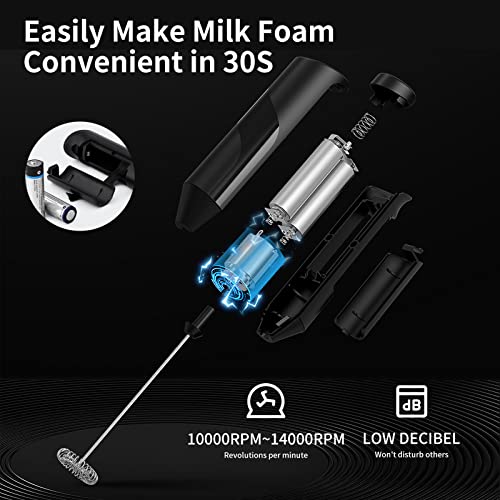 Electric Milk Frother Handheld, Whisk Drink Mixer for Coffee, Mini Mixer and Coffee Blender Frother Electric Coffee Stirrers For Cappuccino, Hot Chocolate, Frappe, Matcha, Latte, Matcha & More