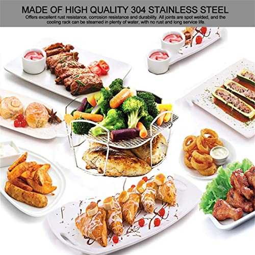 Air Fryer Rack Air Fryer Accessories Set Air Fryer Rack for Air Fryer 304 Stainless Steel Food Dehydrator Rack Toast Rack Grill, Airfryer Accessories, Fryer Basket