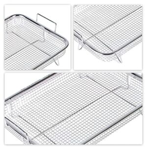 Air Fryer Basket For Oven: 2Pcs Air Fryer Basket, Air Fryer Pan 30 * 22 * 5.5CM Fry Basket Non-Stick Air Fryer Oven Accessories Tray Air Fryer Basket for French Fry Frozen Food