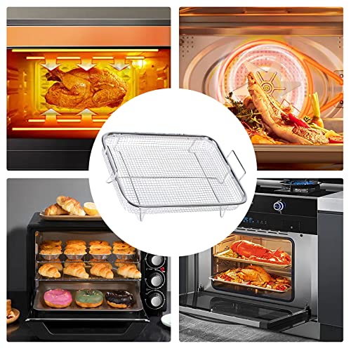 Air Fryer Basket For Oven: 2Pcs Air Fryer Basket, Air Fryer Pan 30 * 22 * 5.5CM Fry Basket Non-Stick Air Fryer Oven Accessories Tray Air Fryer Basket for French Fry Frozen Food