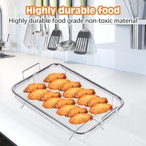 Air Fryer Basket For Oven: 2Pcs Air Fryer Basket, Air Fryer Pan 30 * 22 * 5.5CM Fry Basket Non-Stick Air Fryer Oven Accessories Tray Air Fryer Basket for French Fry Frozen Food