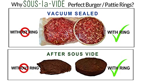 Sous Vide Perfect Hamburger/Burger Immersion Cooking Rings, SET of 6 (1/3 LB. Rings)