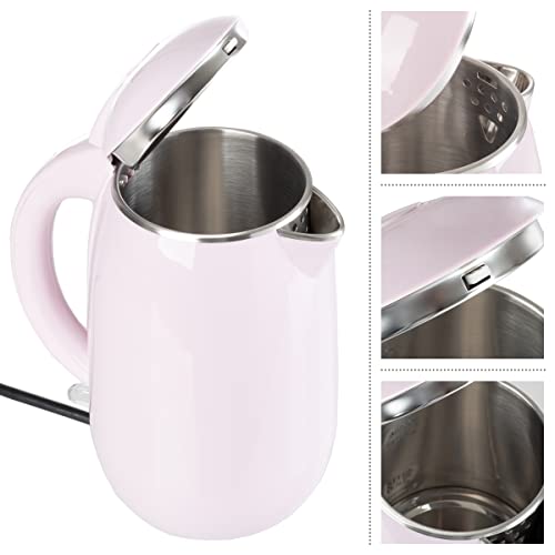 Electric Kettle – Auto-Off Rapid Boil Water Heater with Stainless-Steel Interior and Double Wall Construction by Classic Cuisine (Pink), 1.8 L