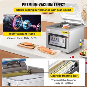 VEVOR Chamber Vacuum Sealer DZ-260C Kitchen Food Chamber Vacuum Sealer, 110V Packaging Machine Sealer for Food Saver, Home, Commercial Using