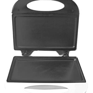 Bene Casa - White Nonstick Flat Grill Sandwich Maker - Includes Cool-touch Handles and Die Cast Aluminum Cooking Surface