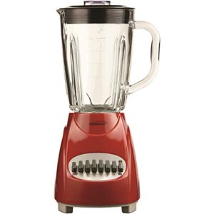 brentwood blender with glass jar, 12-speed + pulse, red