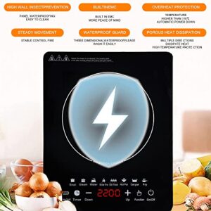 Portable Induction Burner, 2200W Electric Induction Countertop Burner with Touch Panel, 8 Cooking Preset Programs, Power & Temp Adjustable, LCD Display, Auto Pot Detection & Auto Shut-off, Hot Plate Cooker with 3-Hour Timer