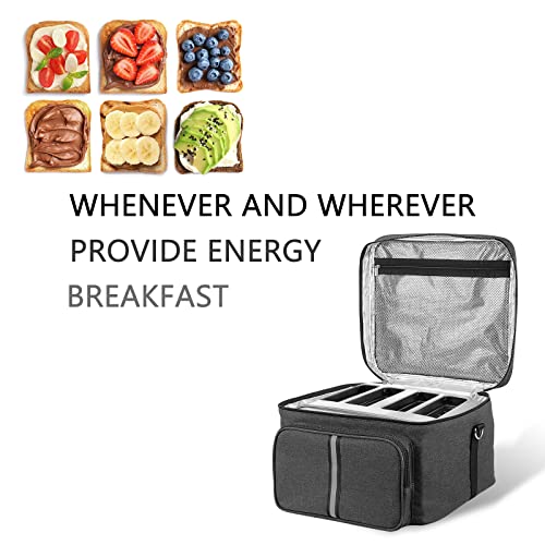 Kingshion Storage Shoulder Bag Compatible with Most 4-slice Toasters, Toaster Portable Storage Bag with zipper for Most 4-slice Toasters and Extra Accessories (Dark Grey)