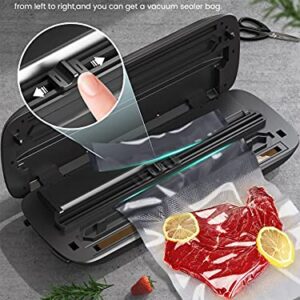 TRUDIN Food Vacuum Sealer Machine With 【Dry & Moist】 Sealing Modes, Automatic Vacuum Sealer for Food Preservation With Starter Kit, Built in Cutter, Led Indicator, Easy to Clean Storage