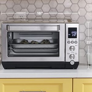 GE Convection Toaster Oven | Quartz Heating Technology | Large Capacity Toaster Oven Complete With 7 Cook Modes & Oven Accessories | Countertop Kitchen Essentials | 1500 Watts | Stainless Steel