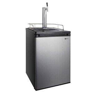 kegco kegerator full size keg refrigerator - single faucet - d system, stainless steel