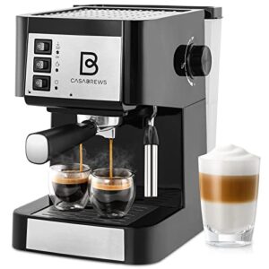 20 bar espresso machine, compact espresso maker with milk frother wand, professional espresso coffee machine and cappuccino machine with 50 oz removable water tank for cappuccino, latte and barista