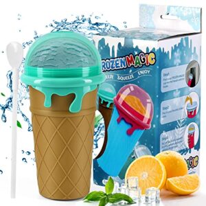 new 500ml slushie maker cup, large capacity tik tok magic quick frozen smoothies cup, cooling cup, double layer squeeze slushy maker cup, happy gifts for kids (coffee)