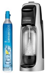 sodastream jet sparkling water maker, kit w/60l cylinder, silver