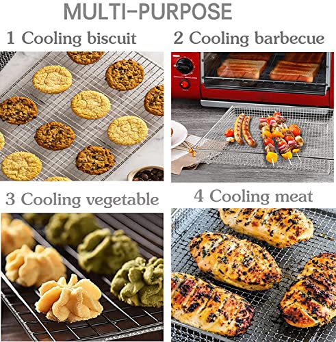 Air Fryer Basket, Compatible with Cuisinart TOA-60 Serie/TOA-65 Air Fryer, 304 Food-Grade Stainless Steel Wire Rack Cooling Racks For Cookies, Bread, Cakes, Oven Cooking