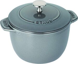 staub 40509-703 la cocotte de gohan, gray, m, 6.3 inches (16 cm), rice cooker, 2 cups, cast enameled pot, induction compatible, rice cooker, la cocotte de gohan