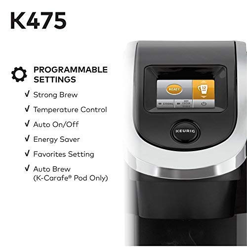 Keurig K475 Coffee Maker, Single Serve K-Cup Pod Coffee Brewer, Programmable Brewer, Black