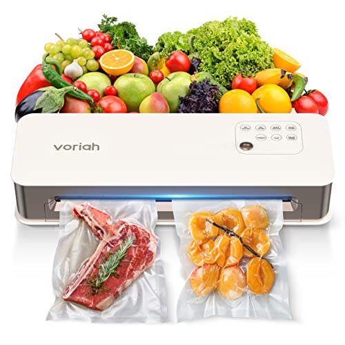 Vacuum Sealer Machine, voriah automatic smart touch screen Vacuum Sealer Machine (automatic & manual optional)，9-in-1 multi-function sealing mode For food preservation and storage，Pow erful Dual Pumps Food Air Sealing System, Sous Vide ，machine washabl