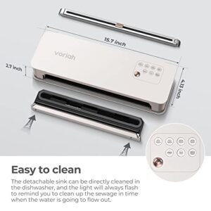 Vacuum Sealer Machine, voriah automatic smart touch screen Vacuum Sealer Machine (automatic & manual optional)，9-in-1 multi-function sealing mode For food preservation and storage，Pow erful Dual Pumps Food Air Sealing System, Sous Vide ，machine washabl