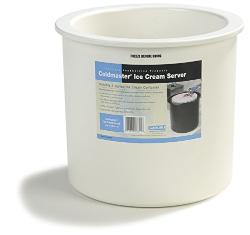 Carlisle FoodService Products Coldmaster Plastic Ice Cream Server and Lid, 3 Gallon, White