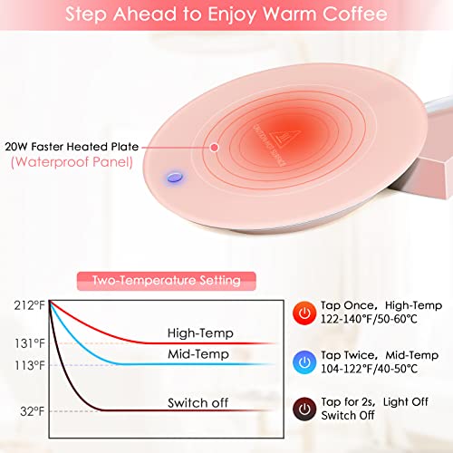 Gifts for Mom Wife Women, Coffee Warmer with Mug Set, Electric Coffee Cup Warmer with 15.2oz Mug, Coffee Mug Warmer for Desk, Coffee Lovers Gifts for Birthday, Valentine's Day Gifts