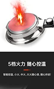 YONGXIN Electric Hot Pot JH-160B-30cm with Divider 304 Stainless Steel, 1400W Dual-Sided Shabu Hot Pot, 4 Liters