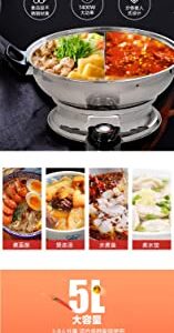 YONGXIN Electric Hot Pot JH-160B-30cm with Divider 304 Stainless Steel, 1400W Dual-Sided Shabu Hot Pot, 4 Liters