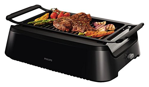 Philips Smoke-Less Infrared Grill Newest Model HD6372/94 Avance Collection with both Nonstick Cast-Aluminum BBQ Grid and Stainless Steel Wire Grids