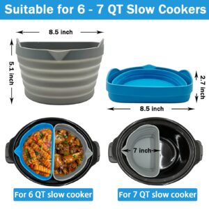 Silicone Slow Cooker Divider Liners, for Most 6-7 Quart Slow Cookers, Reusable and Easy to Clean Slow Cooker Divider Insert Made with Food-Grade Silicone and Free of BPA Dishwasher Safe