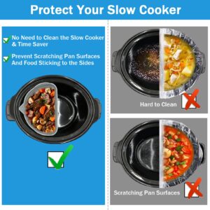 Silicone Slow Cooker Divider Liners, for Most 6-7 Quart Slow Cookers, Reusable and Easy to Clean Slow Cooker Divider Insert Made with Food-Grade Silicone and Free of BPA Dishwasher Safe