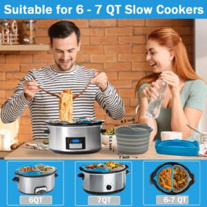 Silicone Slow Cooker Divider Liners, for Most 6-7 Quart Slow Cookers, Reusable and Easy to Clean Slow Cooker Divider Insert Made with Food-Grade Silicone and Free of BPA Dishwasher Safe