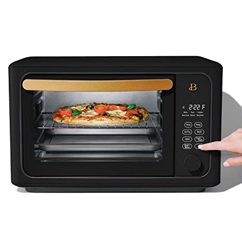 Beautiful 6 Slice Touchscreen Air Fryer Toaster Oven,by Drew Barrymore (Black Sesame)