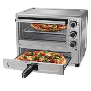 oster convection oven with dedicated pizza drawer, stainless steel (tssttvpzds),large