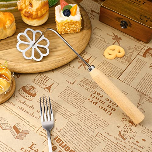 Flower Rosette Iron Waffle Molds: Creative Cake Printing Cookie Pastry Mold with Handle for Dessert Biscuit Waffle Baking Gadget