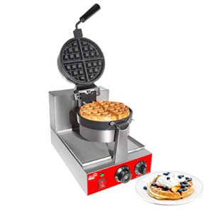 aldkitchen waffle maker belgian commercial | waffle iron with 360° rotating mechanism | stainless steel | 110v