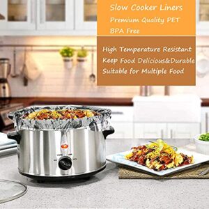 Newcos 16 Bags Slow Cooker Liners, Disposable Multi Use Cooking Bags,Large Size Fit 3QT to 8QT, Plastic Bags for Slow Cooker, Pans, Aluminum Cooking Trays, BPA Free-13 x 21 Inches, 3 quarts