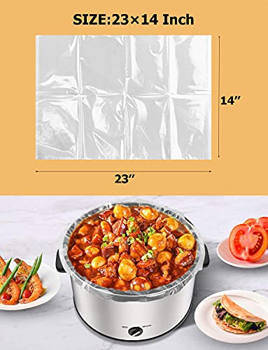 Newcos 16 Bags Slow Cooker Liners, Disposable Multi Use Cooking Bags,Large Size Fit 3QT to 8QT, Plastic Bags for Slow Cooker, Pans, Aluminum Cooking Trays, BPA Free-13 x 21 Inches, 3 quarts