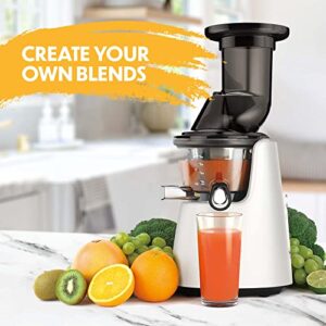 Kuvings Whole Slow Juicer Elite C7000W - Higher Nutrients and Vitamins, BPA-Free Components, Easy to Clean, Ultra Efficient 240W, 60RPMs,White,Whilte