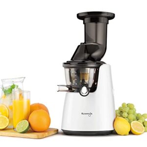 Kuvings Whole Slow Juicer Elite C7000W - Higher Nutrients and Vitamins, BPA-Free Components, Easy to Clean, Ultra Efficient 240W, 60RPMs,White,Whilte