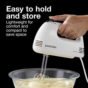 Proctor Silex 62509PS 5-Speed Hand Mixer, White