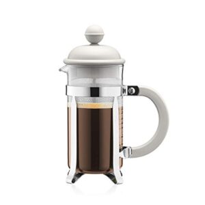 bodum caffettiera 3 cup french press coffee maker, white, 0.35 l, 12 oz