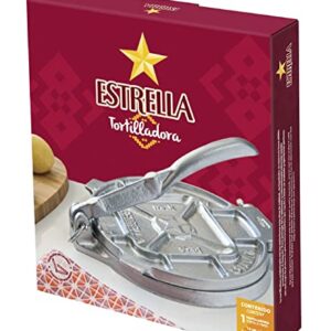 Estrella 7.5 inch Cast Iron Tortilla Press and Pataconera, Original Made in MEXICO