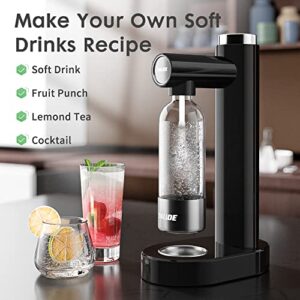 SNLIDE Soda Maker, Soda Water Machine with 1L BPA Free Pet Bottle & DIY Stickers, Easy to Operate, Sparkling Water Maker for Home, with One 60L CO2 Exchange Carbonator