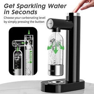 SNLIDE Soda Maker, Soda Water Machine with 1L BPA Free Pet Bottle & DIY Stickers, Easy to Operate, Sparkling Water Maker for Home, with One 60L CO2 Exchange Carbonator