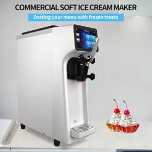 BZD Commercial Ice Cream Maker Machine - 1000W Single Flavor Soft Serve 110V Ice Cream Machine 2.7 to 4 Gallons Per Hour Touch LCD Display & Auto Clean, The Ideal Ice Cream Machine for Home Bars Restaurants