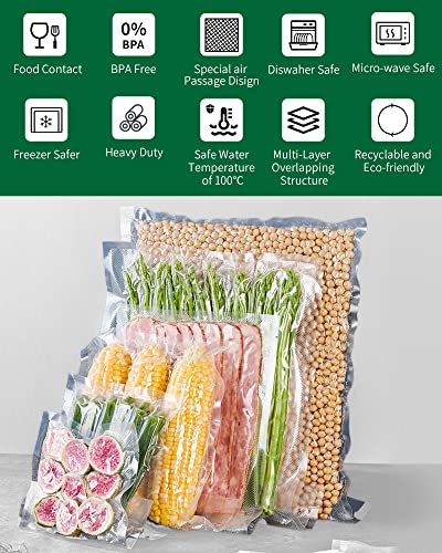 ZRFooCoo Vacuum Sealer Bags for Food Saver, Seal a Meal, BPA Free, Commercial Grade, Great for Vac Storage, Meal Prep or Sous Vide 12" x 20' (Pack of 2)