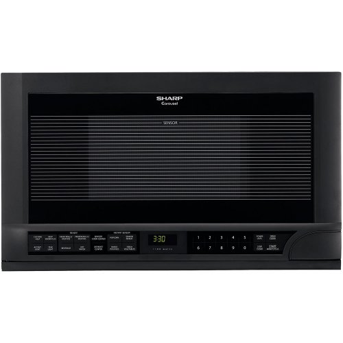 Sharp R-1210 1-1/2-Cubic-Foot 1100-Watt Over-the-Counter Microwave, Black