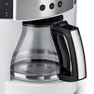 Melitta Aroma Enhance Drip Coffee Maker, with Glass Carafe, 10 Cups Capacity, White